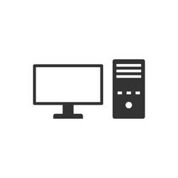 Desktop computer simple icon Royalty Free Vector Image