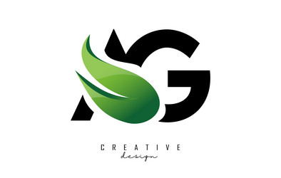 Ag a g letter logo design with a creative cut Vector Image