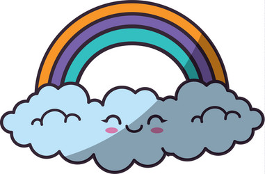 Beautiful rainbow cartoon Royalty Free Vector Image