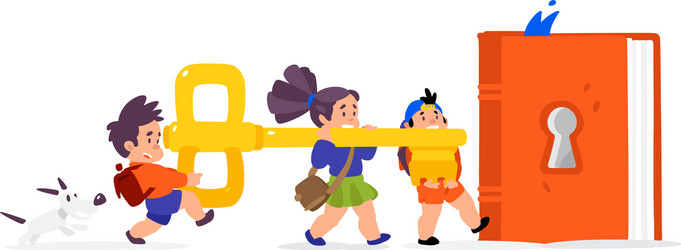 Cartoon children flat open a book Royalty Free Vector Image