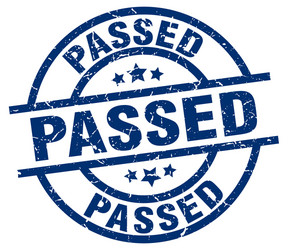 Qc passed scratched stamp with tick Royalty Free Vector