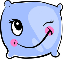 Blue pillow on white background Royalty Free Vector Image