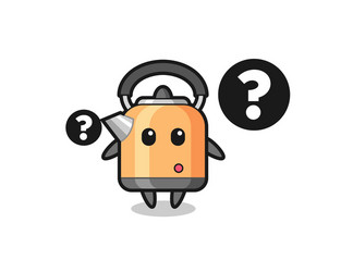 Cartoon of circle waffle with the question mark Vector Image
