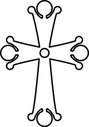 Four pointed cross drop shaped cross monogram Vector Image