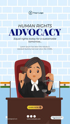 Human rights advocacy portrait template design Vector Image