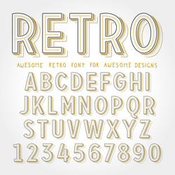 Vintage label font with decorative shadow Vector Image