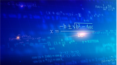 Mathematical formulas floating in perspective Vector Image