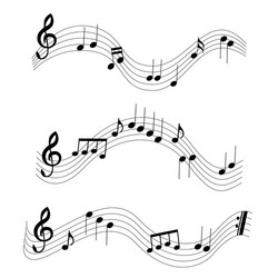 Music notes flowing musical note key composition Vector Image