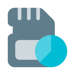 Pie chart sd card storage usage Royalty Free Vector Image