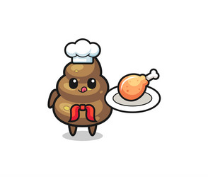 Eyeball fried chicken chef cartoon character Vector Image