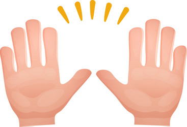 Smiley sign with hands gesture stop hands signs Vector Image