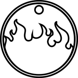Circular tag with fire flame Royalty Free Vector Image