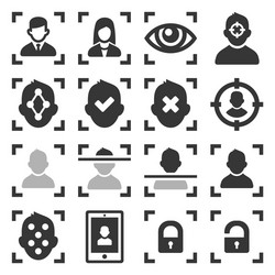 Security shield icon face identification face Vector Image