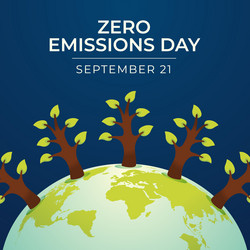 Graphic of zero emissions day good Royalty Free Vector Image