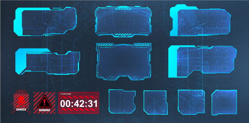 Futuristic ui design hologram screens chart Vector Image