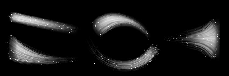 Fresh or frosty air flow set isolated on black Vector Image