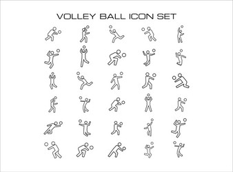 Stylized Silhouette Volleyball Vector Images (51)