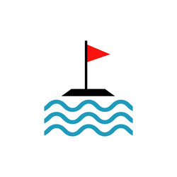 Water golf logo design flags float over Royalty Free Vector