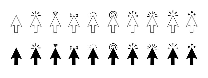 Arrow cursor hand cursor click indicator Vector Image