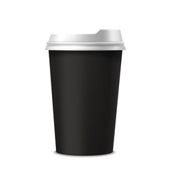 Realistic empty coffee cup template brown mug Vector Image