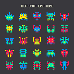 8 Bit Monsters Vector Images (over 500)