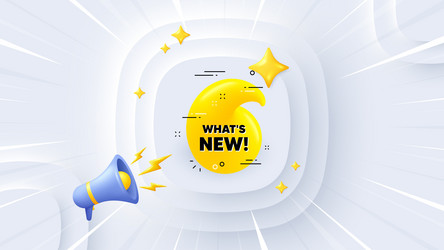 Whats new 3d bubble banner realistic yellow chat Vector Image