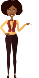 African lady presents something cartoon Royalty Free Vector