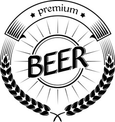 Vintage monochrome lager beer label Royalty Free Vector