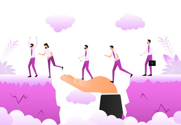 Cartoon icon with people chasm business concept Vector Image