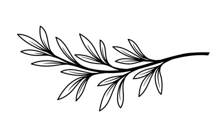 Line art branch Royalty Free Vector Image - VectorStock