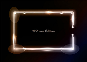 Neon frame background colorful shiny border Vector Image