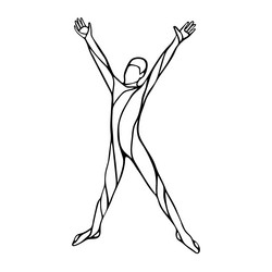 Healthy life logo arm raised man silhouette Vector Image