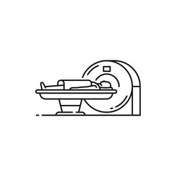Mri scan outline icon person doing medical tests Vector Image