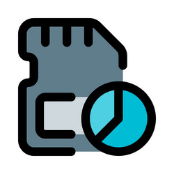 Pie chart sd card storage usage Royalty Free Vector Image