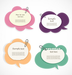 Cute love speech bubbles dialog chat box sticker Vector Image