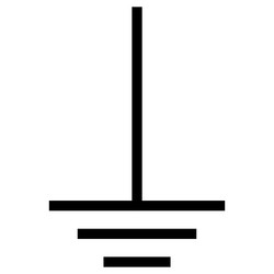 Protective earth ground symbol sign isolate Vector Image