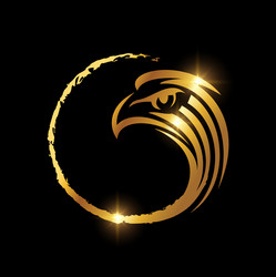 Golden eagle bird sign Royalty Free Vector Image