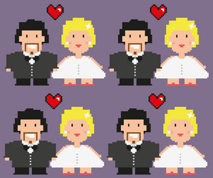 Pixelated bride pattern Royalty Free Vector Image