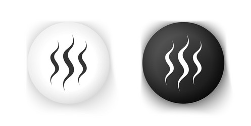 Set steam icon isolated on black and white Vector Image