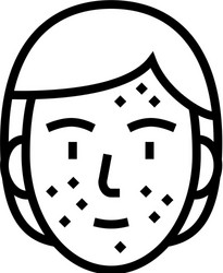 Face skin rash color icon Royalty Free Vector Image