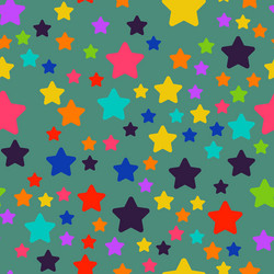 Seamless pattern with color cartoon stars Vector Image