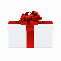 Modern gift box with bow ribbon Royalty Free Vector Image