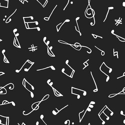 Monochrome seamless music pattern Royalty Free Vector Image