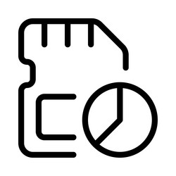 Pie chart sd card storage usage Royalty Free Vector Image