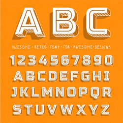 Retro type font vintage typography Royalty Free Vector Image