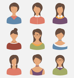 Female flat icons Royalty Free Vector Image - VectorStock