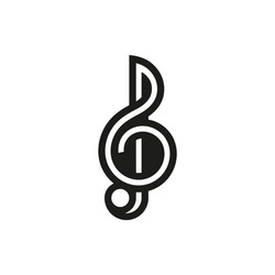 Treble clef music note as musical microphone Vector Image