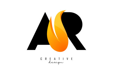 Ar a r letter logo design with a creative cut Vector Image