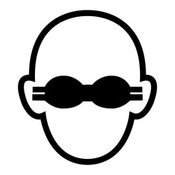 Symbol wear opaque eye protection sign isolate Vector Image