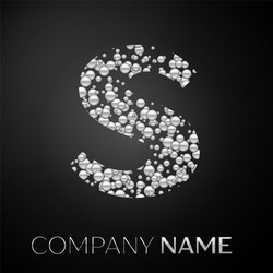 Silver letter s logo in the purple pixel triangle Vector Image